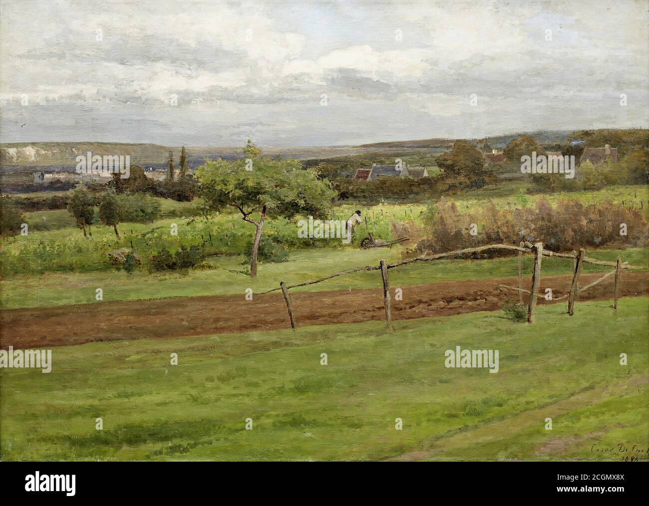 Cock Cesar De - Frans Landschap - Belgian School - 19th Century Stock ...