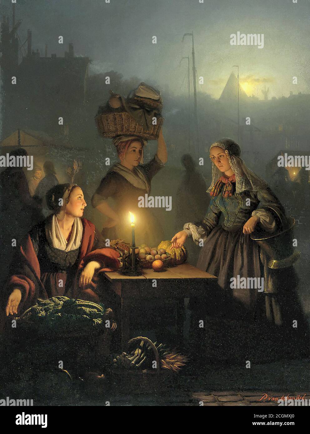 Schendel Petrus Van - Buying Fruit and Vegetables at the Night Market ...