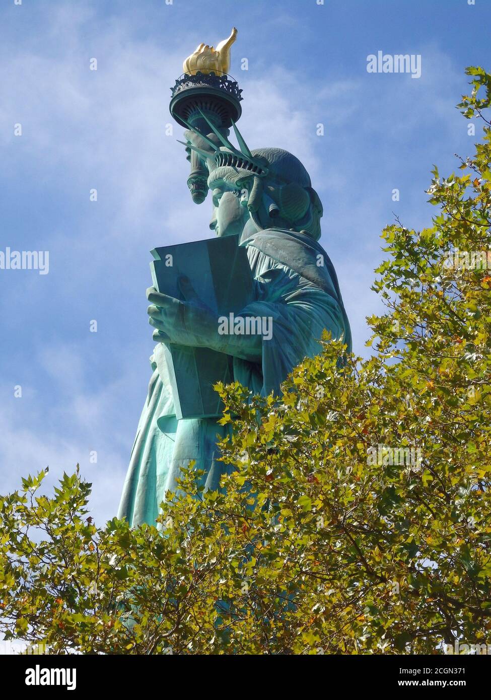 Side view of the Statue of Liberty National Monument, New York City ...