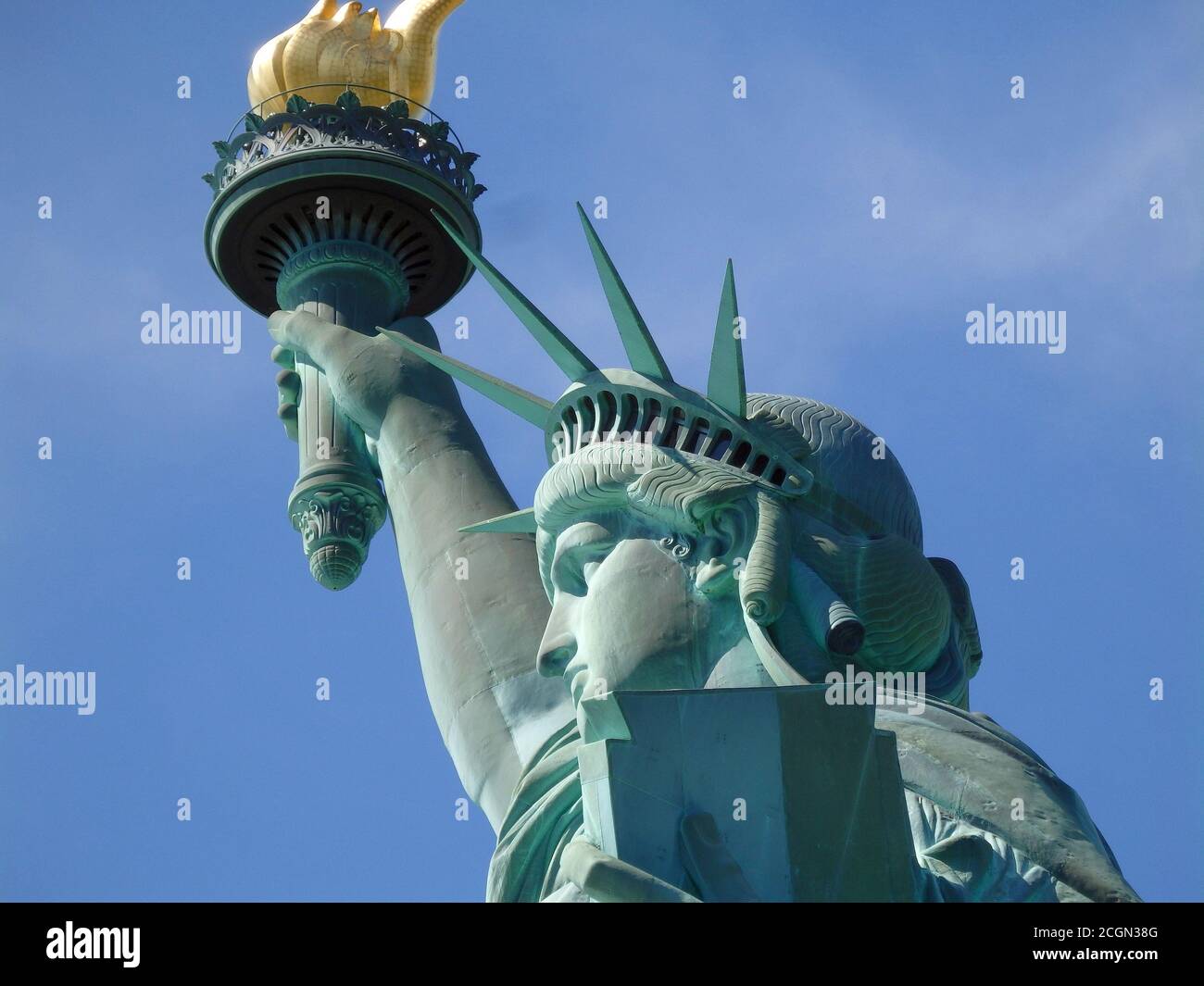 Statue Of Liberty Close Up Face And Torch