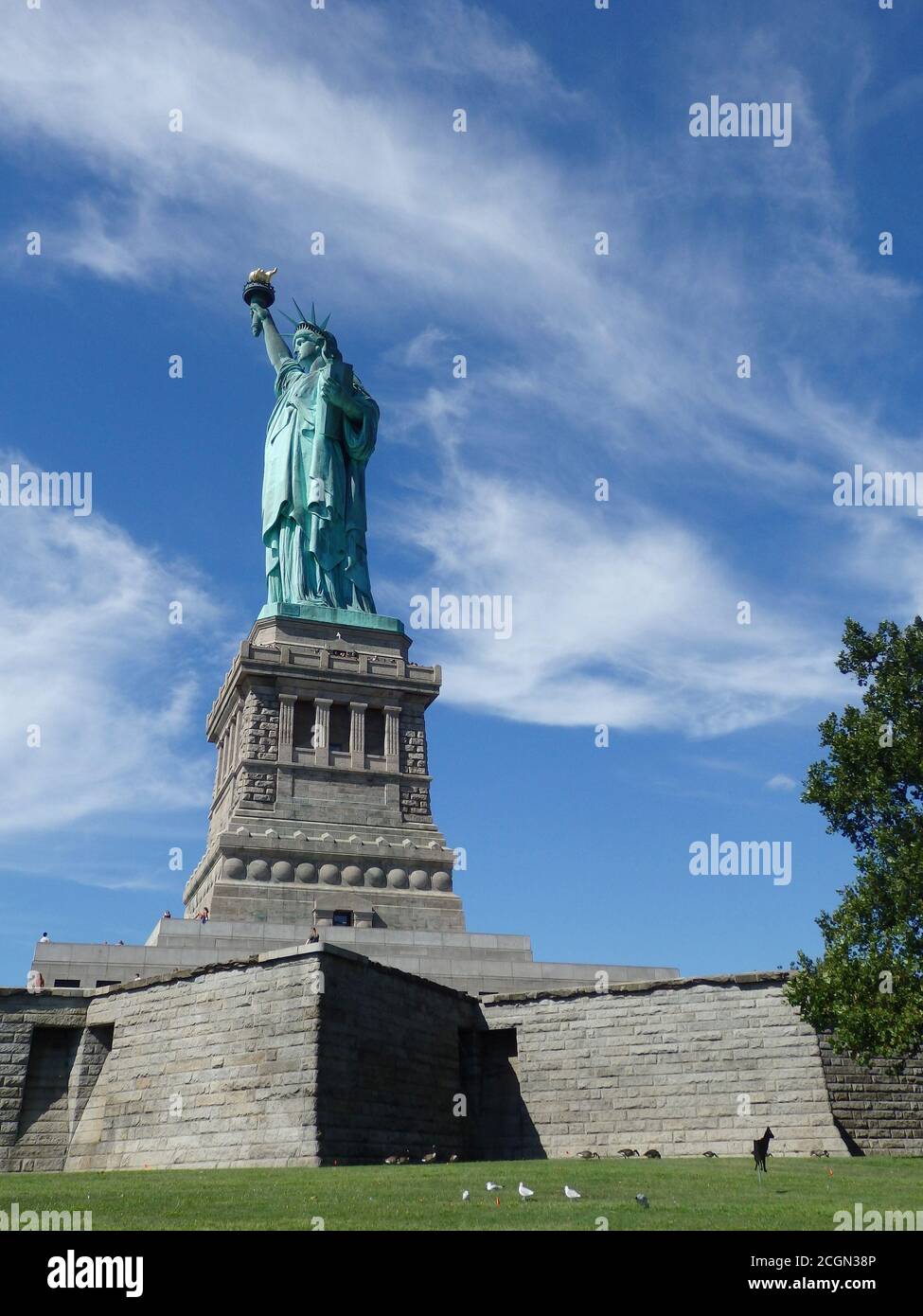 Side view of the Statue of Liberty National Monument, New York City ...