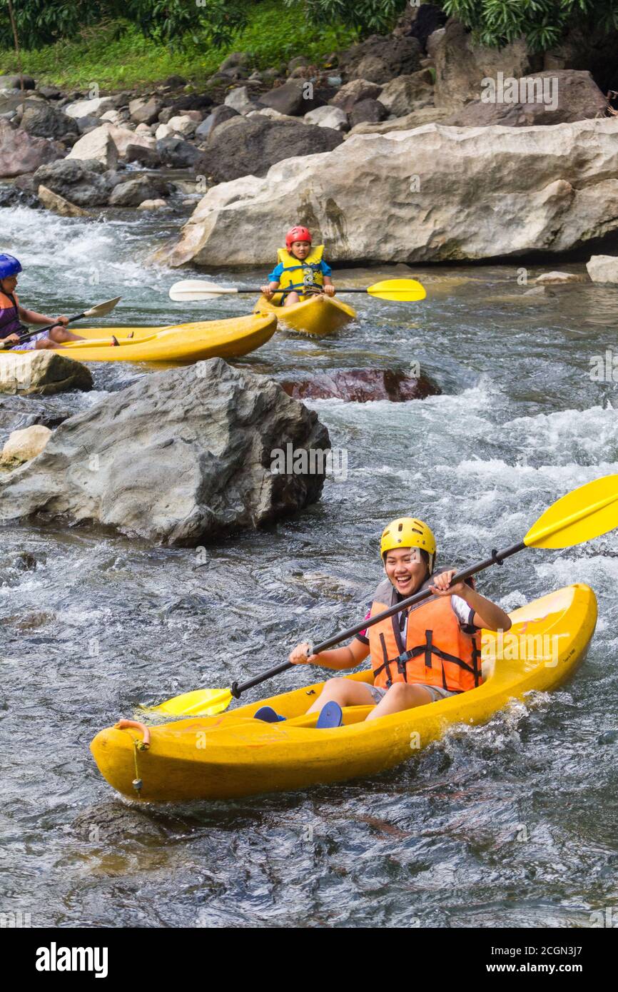 Adventure kayaking in the Tibiao River in Antique province Stock Photo ...