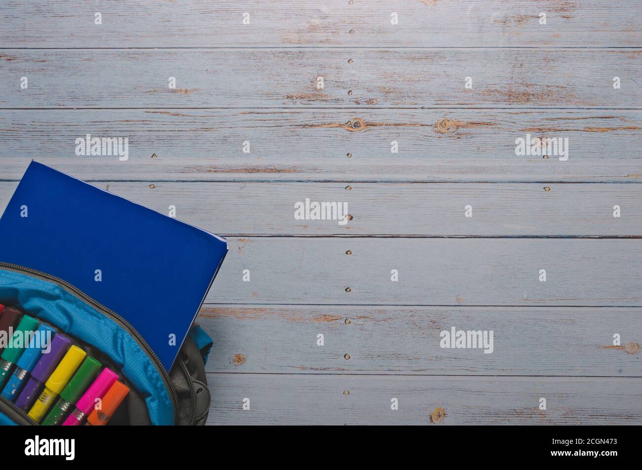 Light blue backpack hi-res stock photography and images - Alamy