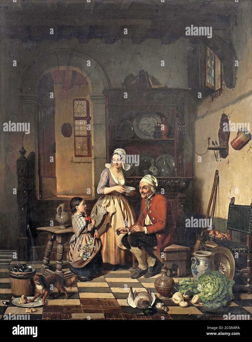 Noter David Emile Joseph De - a Kitchen Interior with Fruits of the ...