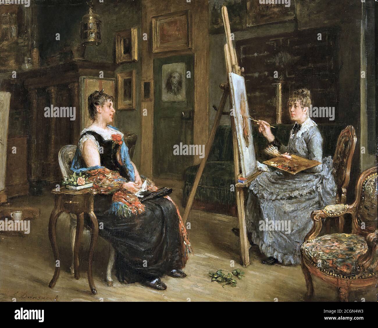 Dansaert Leon Marie - L 'artiste Dans Son Atelier - Belgian School ...
