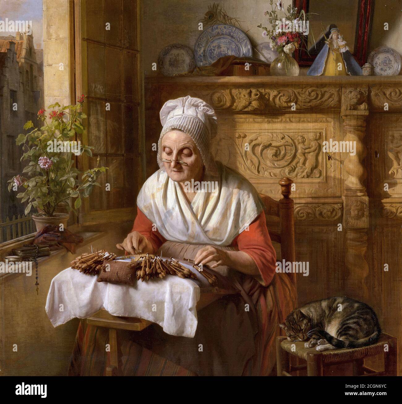 Dyckmans Josephus Laurentius - the Lace Maker - Belgian School - 19th ...