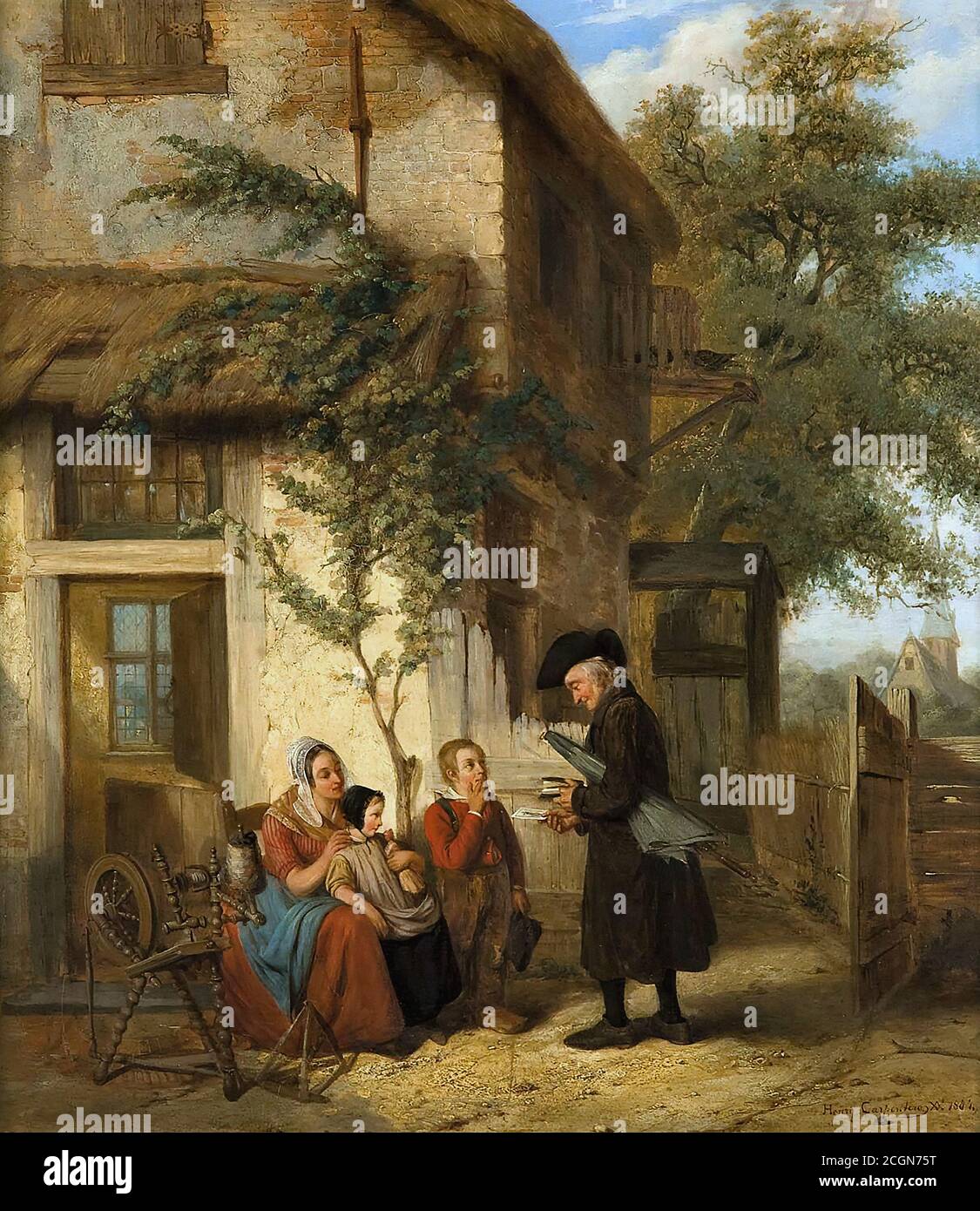 Carpentero Henri Joseph Gommarus - La Visite - Belgian School - 19th ...