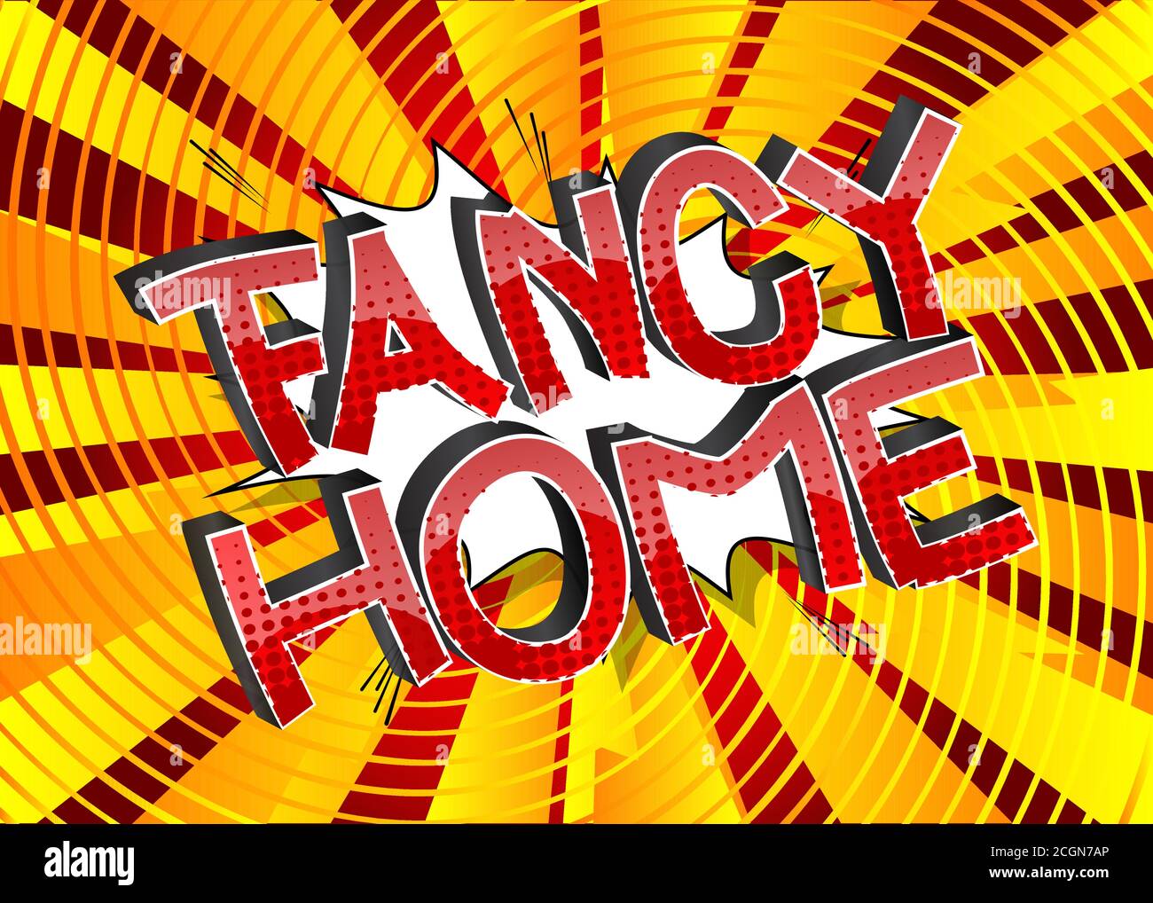 Fancy Home Comic book style cartoon words on abstract comics background ...