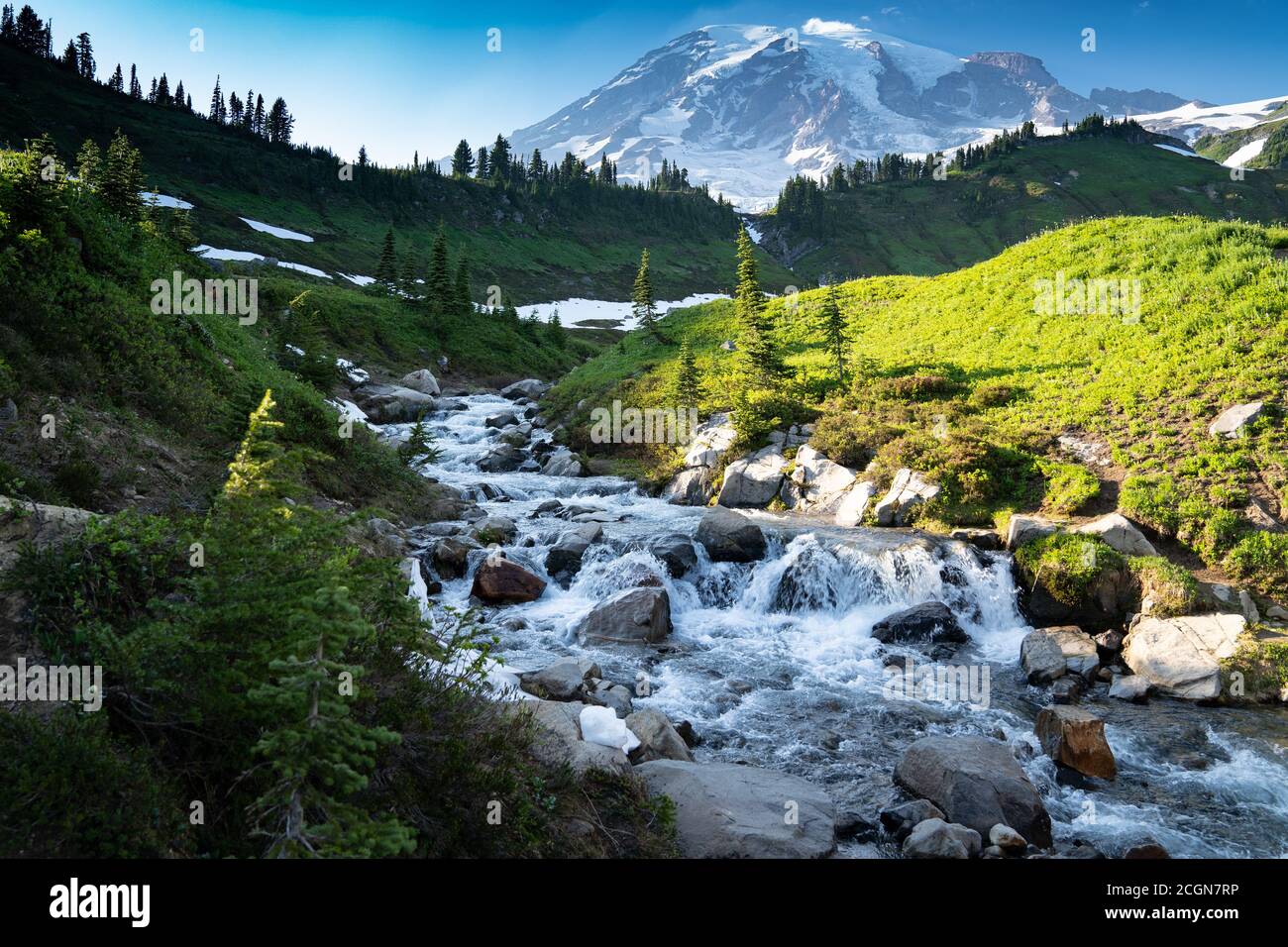 Myrtle Falls in Mount Rainier National Park in Washington State Stock ...