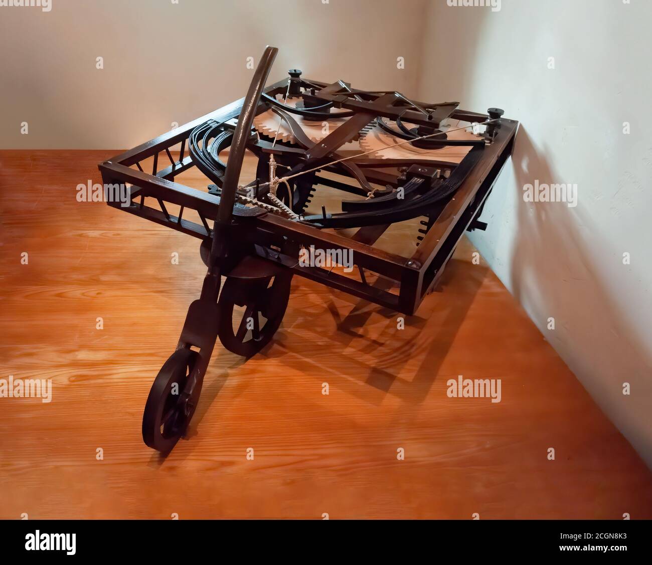 Amboise, France - October 31, 2013: Leonardo da Vinci machine for a car ...