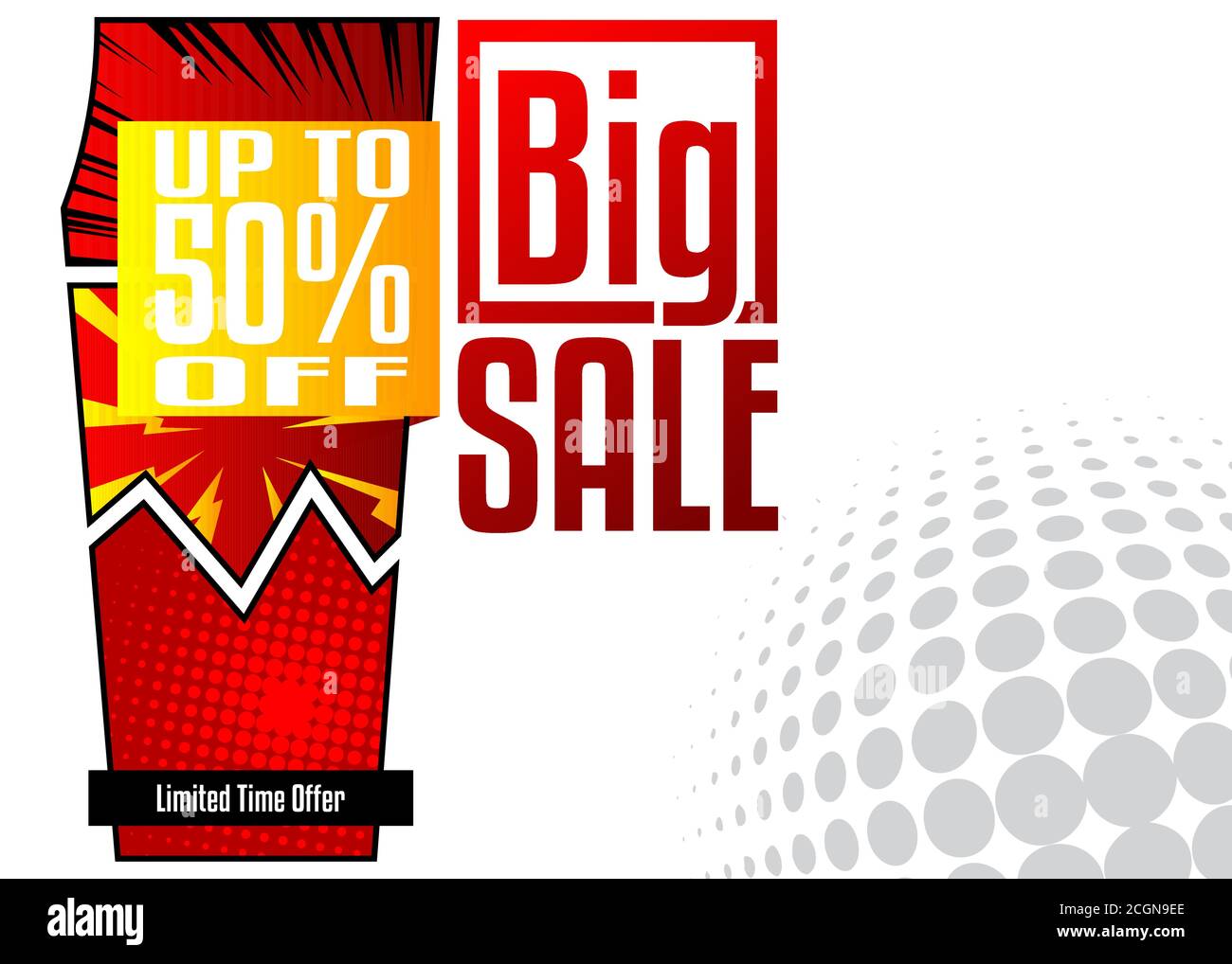 Comic book fashion sale social media post design. Cartoon colored ...