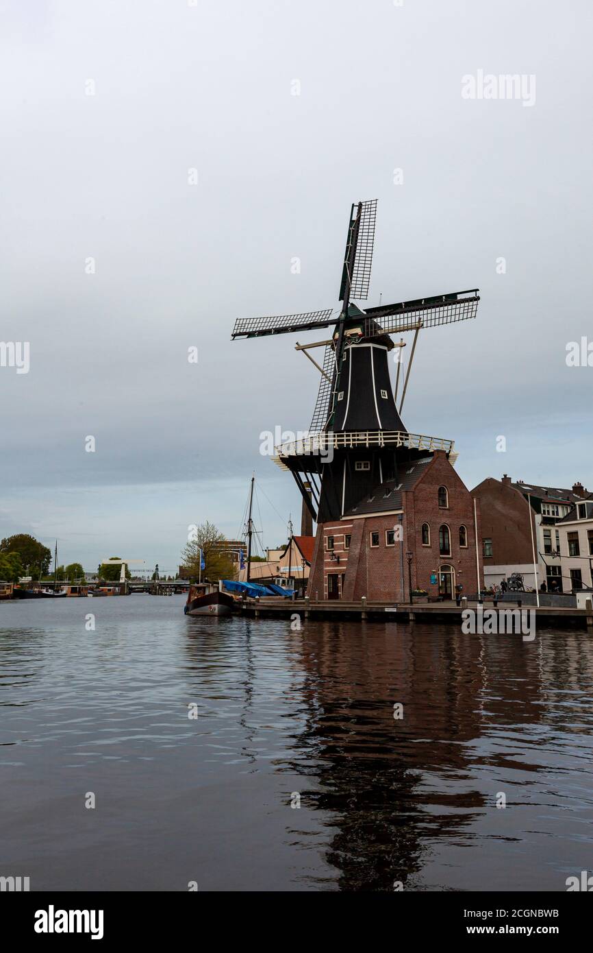 Hague, Netherlands 05/16/2010: Image of a historic windmill, a ...