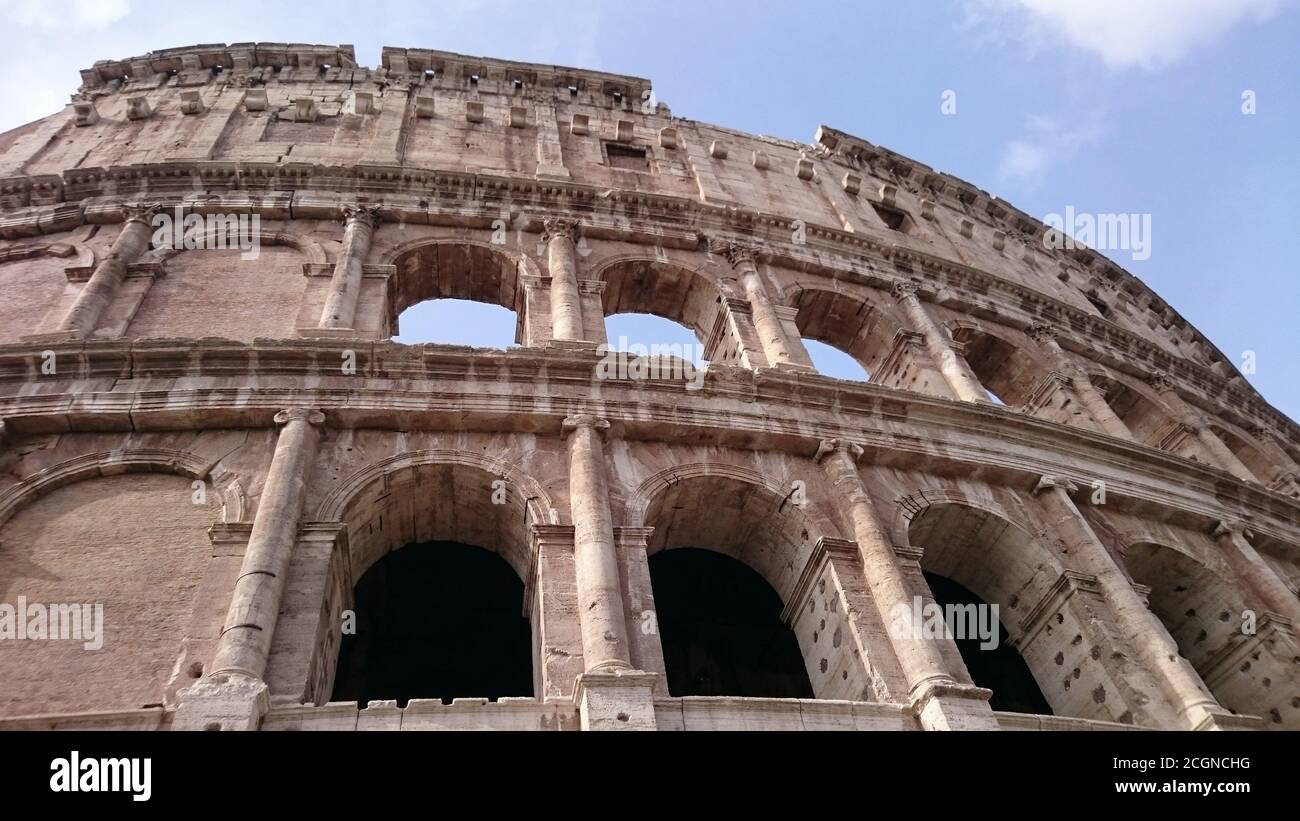 The Colosseum (Flavian Amphitheatre) constructed by emperors of the ...