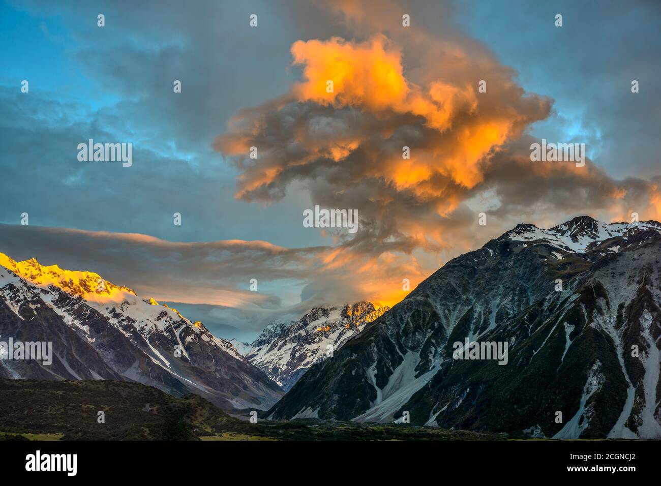 High mountain views on the top of the mountain are white snow in the ...