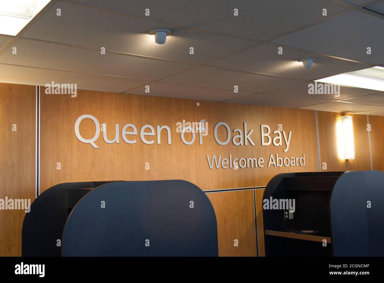 Vancouver, Canada - July 16,2020: View of sign "Queen of Oak Bay" on BC ...