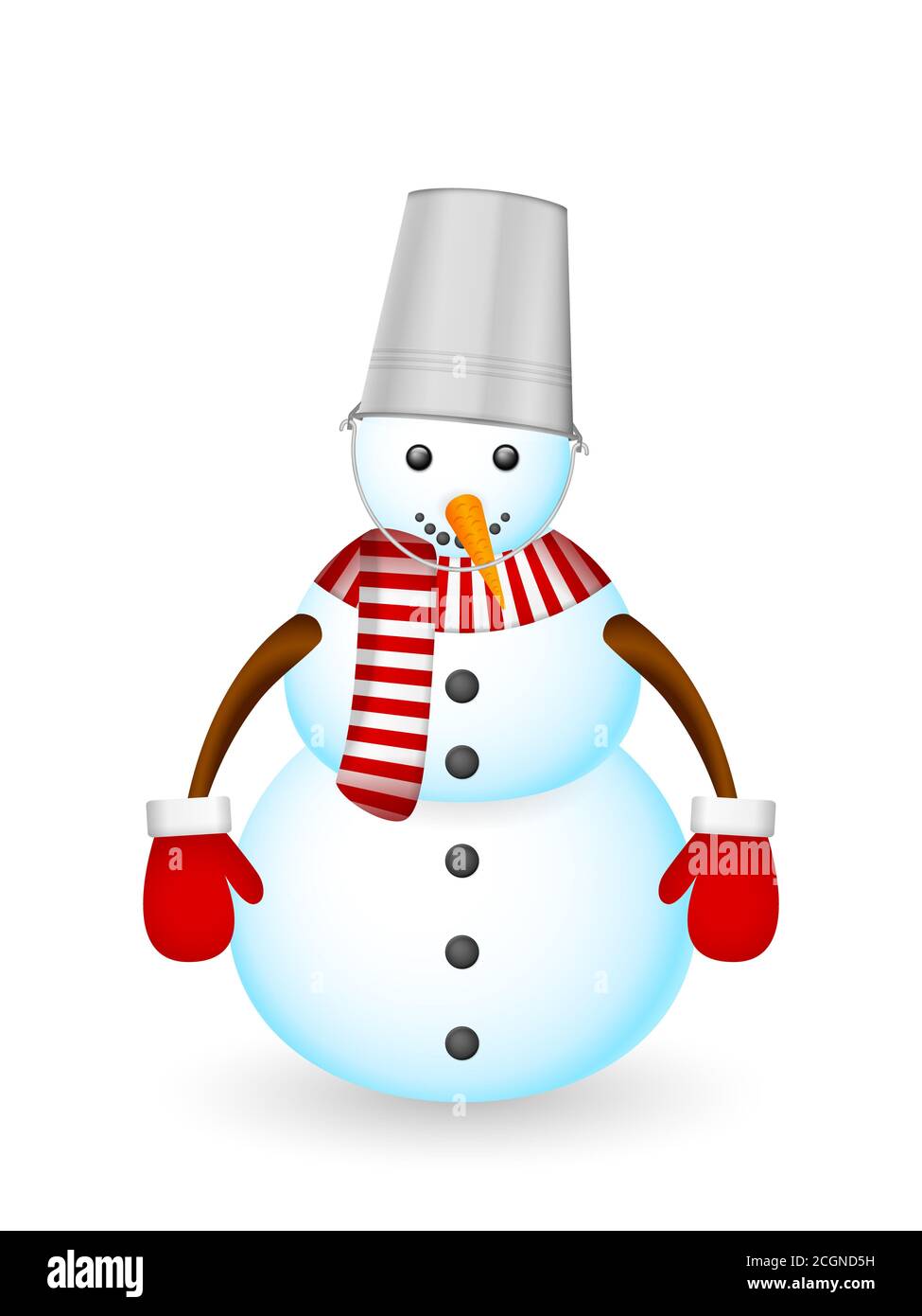 Snowman on a white background. Vector illustration Stock Photo - Alamy