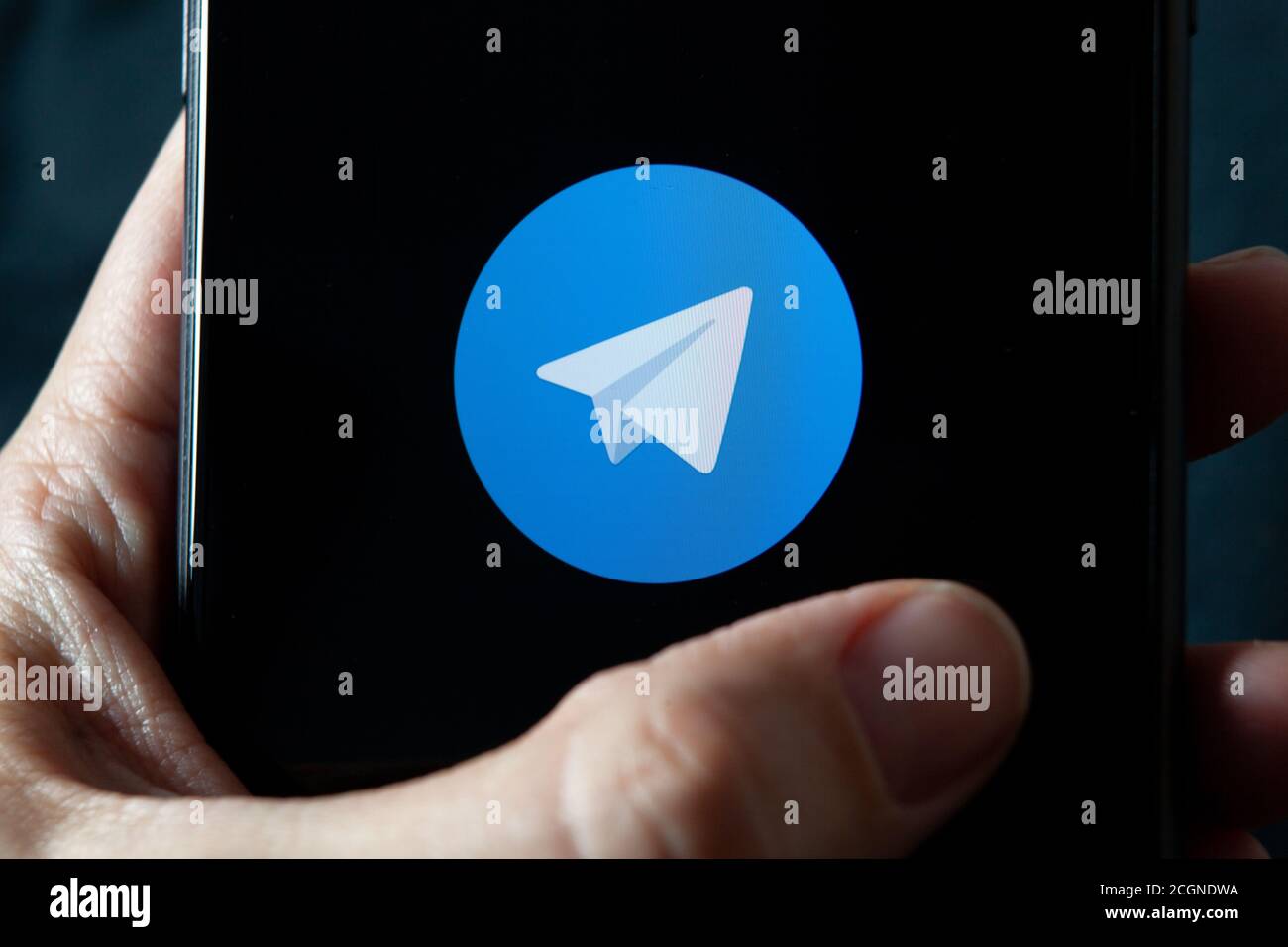 Telegram messenger, the fastest messaging app on the market, displayed ...