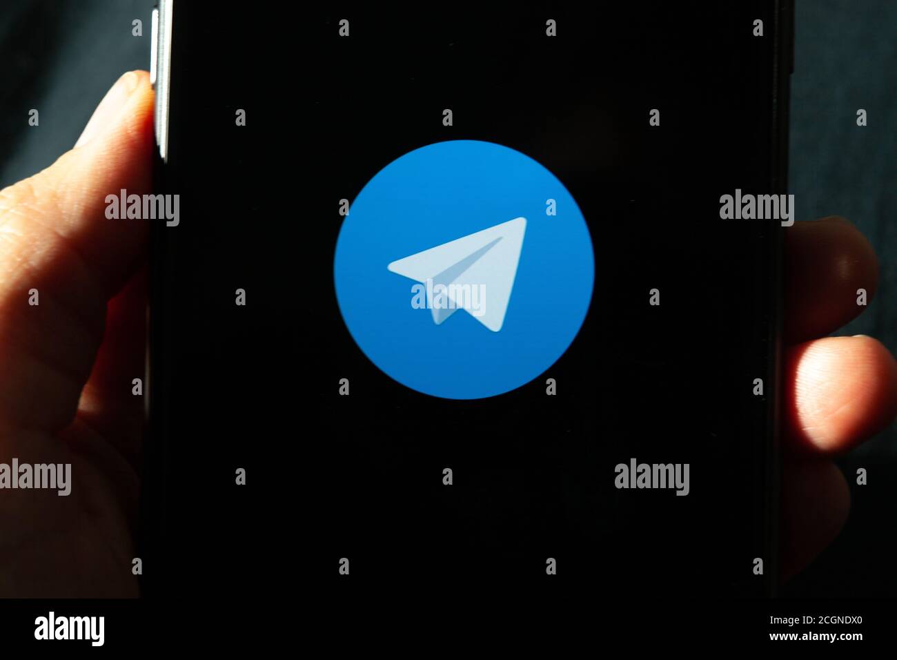 Telegram messenger, the fastest messaging app on the market, displayed ...