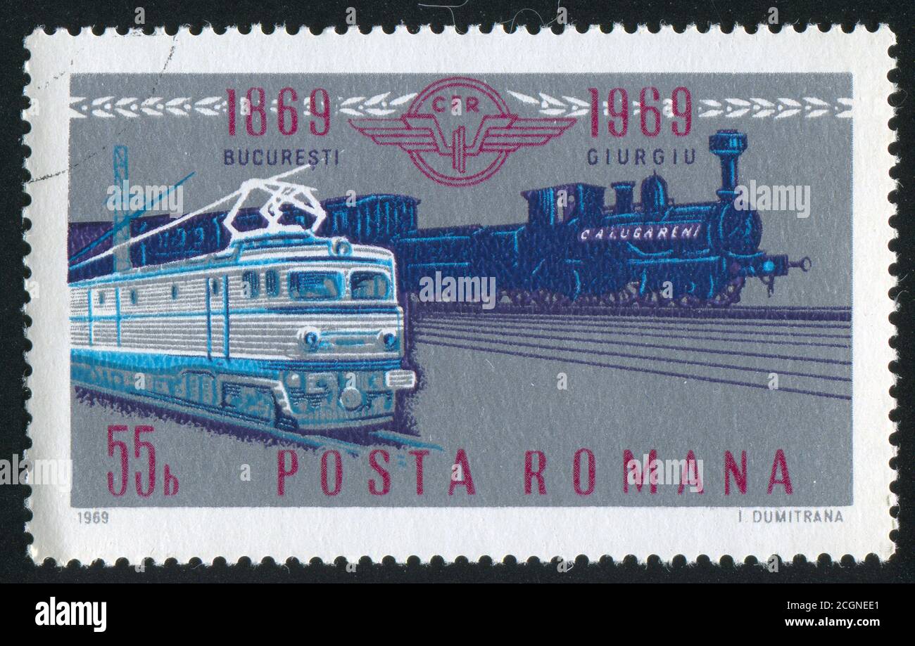 ROMANIA - CIRCA 1969: stamp printed by Romania, show locomotive, circa ...