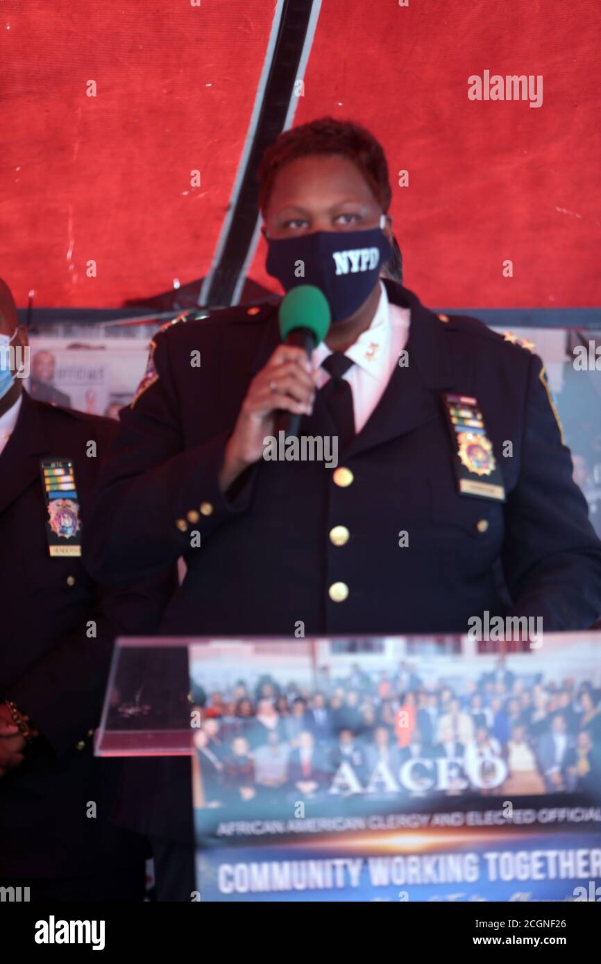 BROOKLYN, NEW YORK: SEPTEMBER 11, 2020- NYPD Chief Judith Harrison, Brooklyn Borough Commander ...