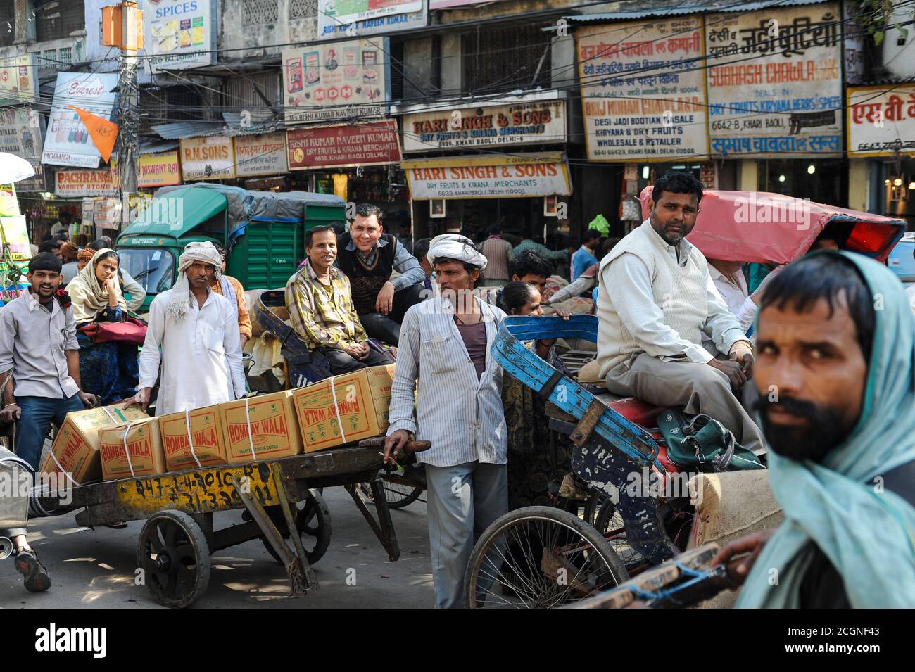 28.02.2011, Delhi, India, Asia - Hustle and bustle with crowds of ...