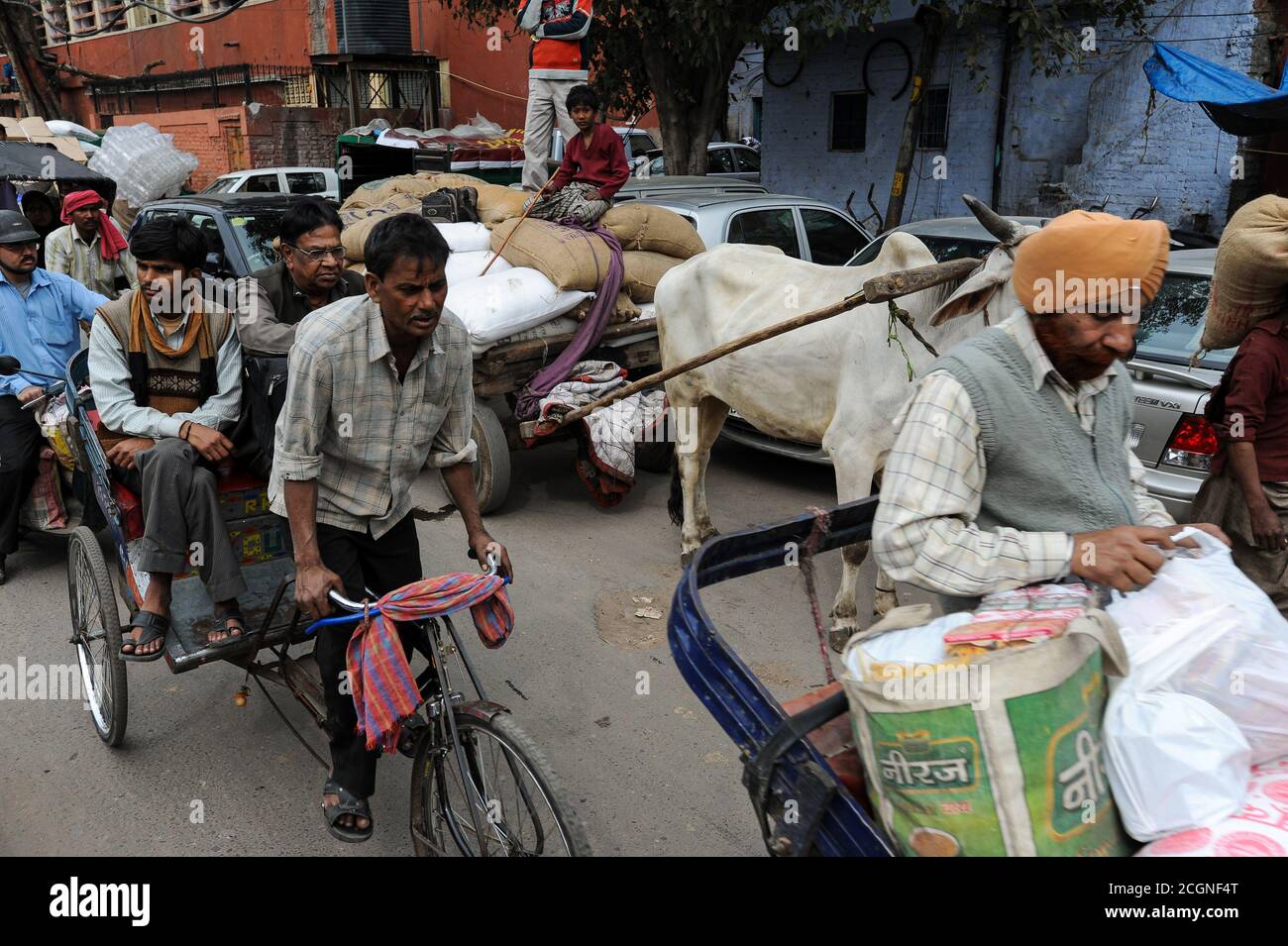 28.02.2011, Delhi, India, Asia - Hustle and bustle with crowds of ...