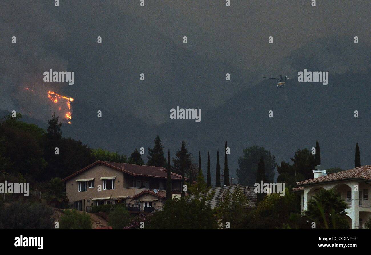 Monrovia, United Sates. 11th Sep, 2020. Flames from the Bobcat Fire ...