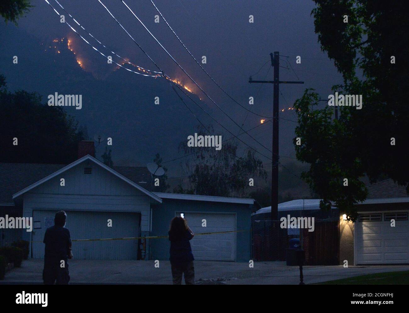 Monrovia, United Sates. 11th Sep, 2020. Flames from the Bobcat Fire ...