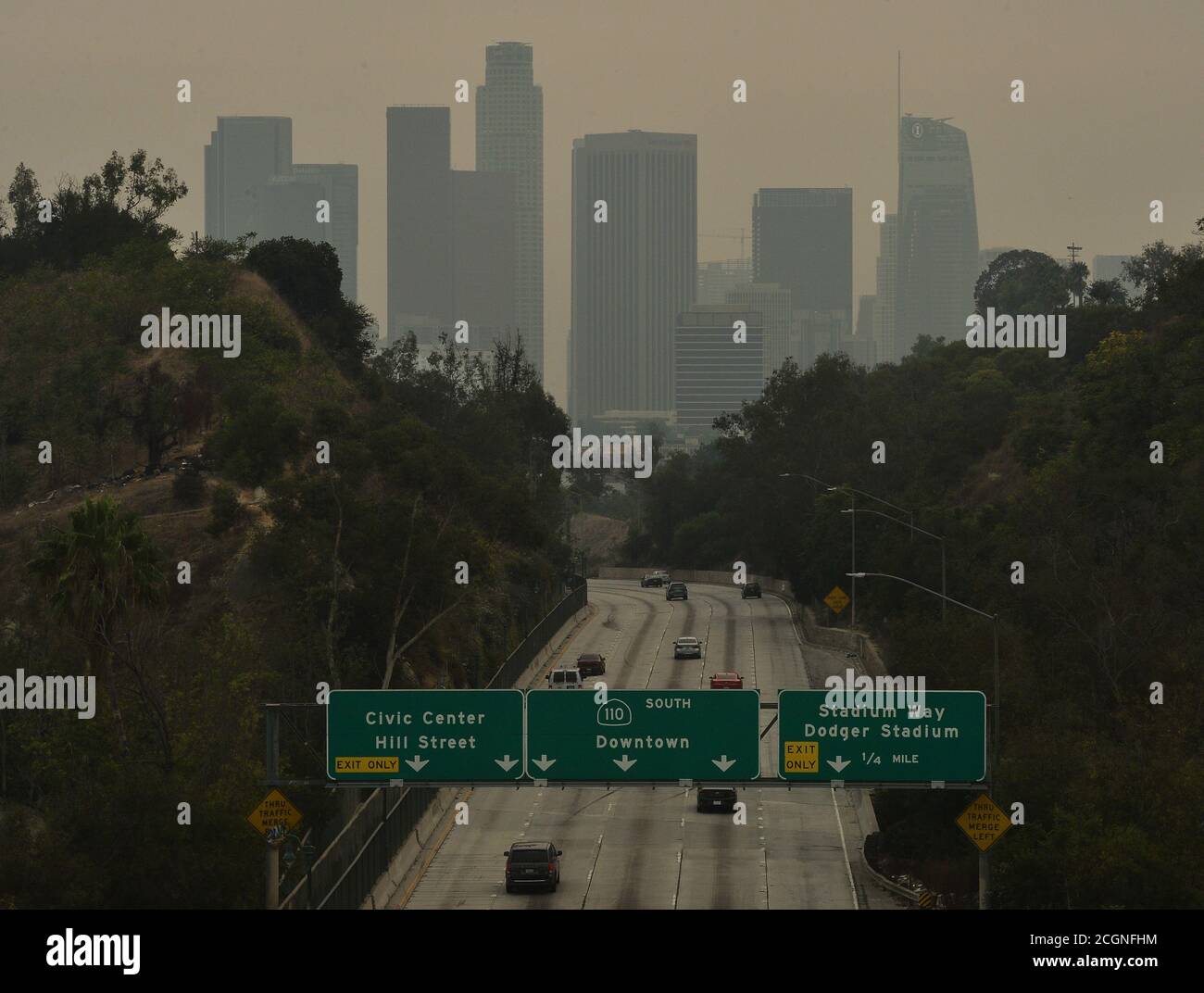 Los Angeles, United States. 11th Sep, 2020. The downtown Los Angeles ...