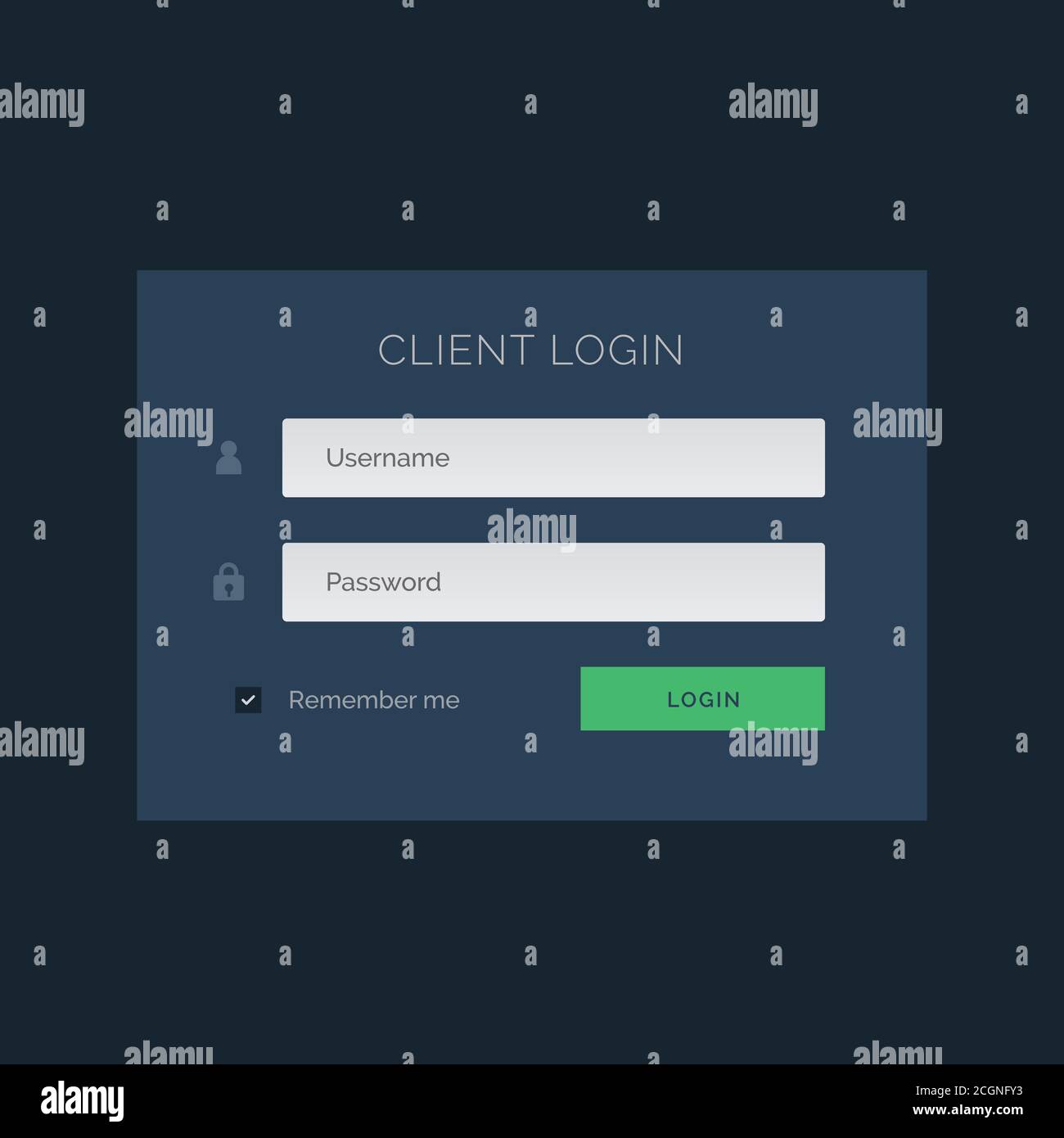 Dark Login Ui Design Template High Resolution Stock Photography and ...