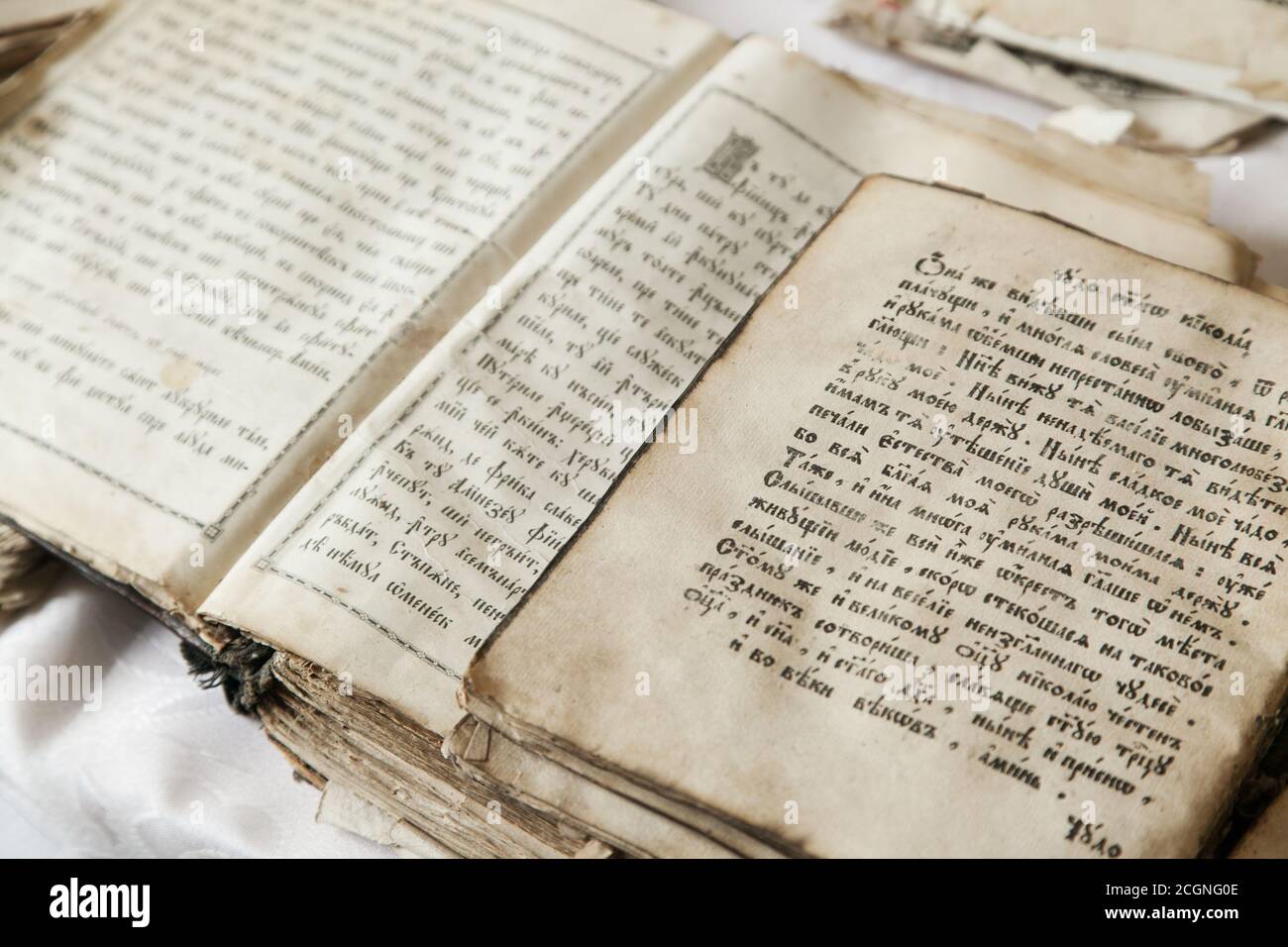 Bible in old slavonic language hi-res stock photography and images - Alamy