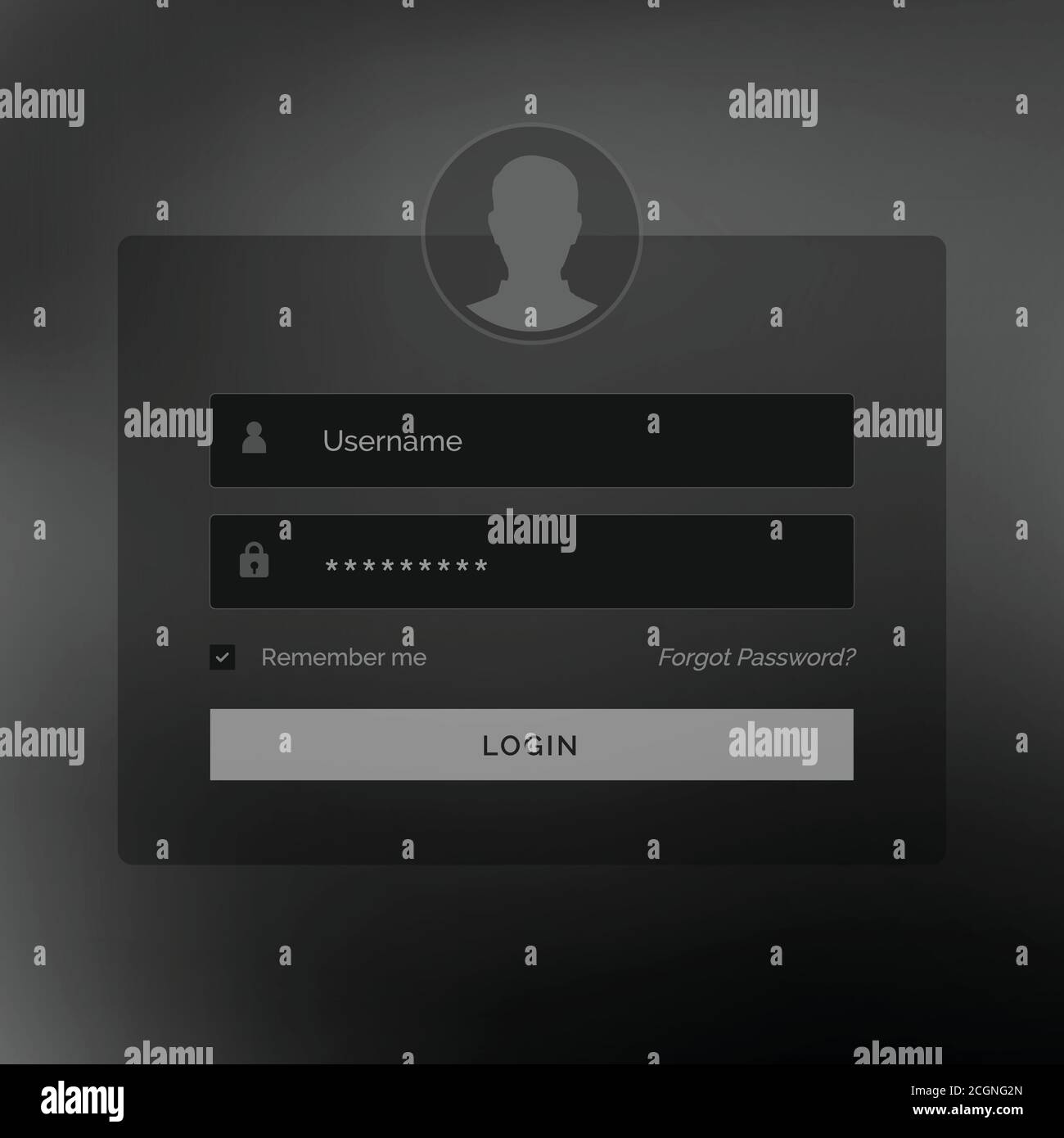 Dark member login form vector Stock Vector Images - Alamy