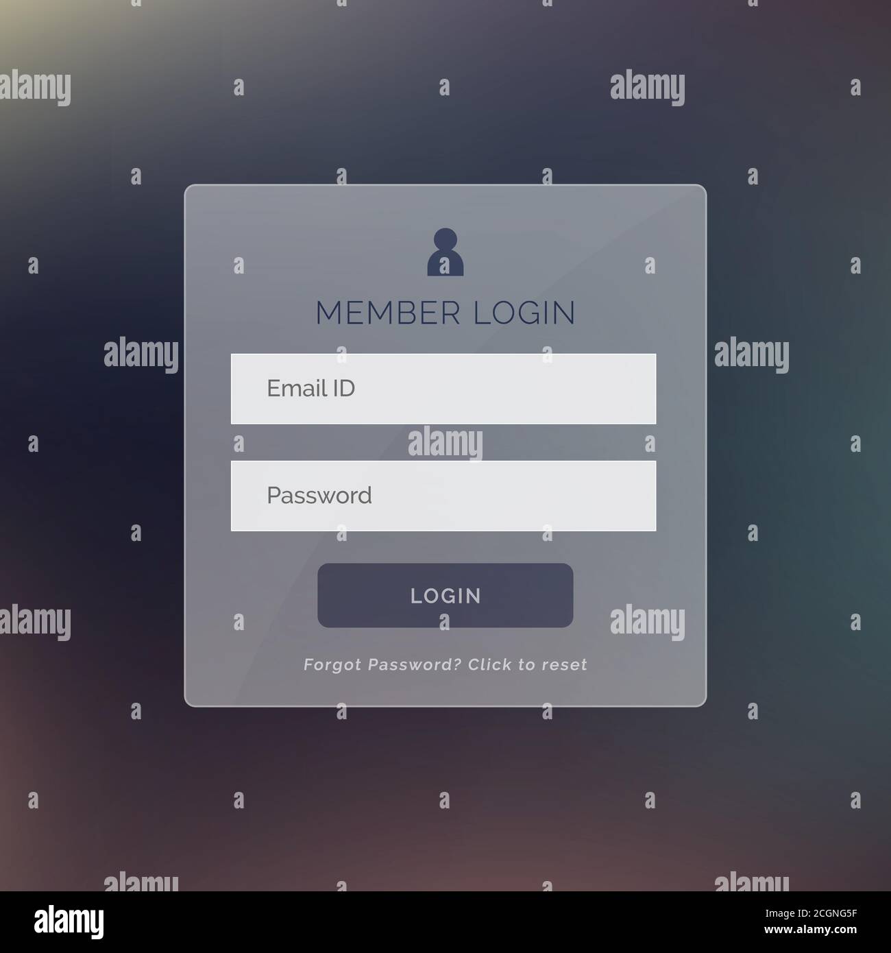 Dark login ui design template Stock Vector Images - Alamy