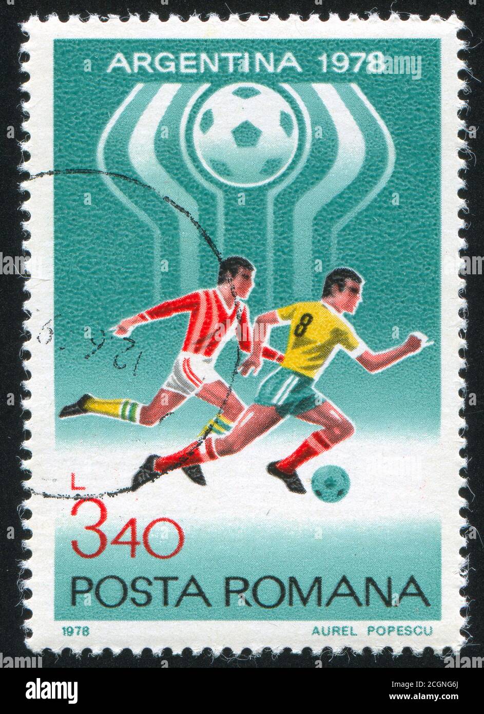 ROMANIA - CIRCA 1978: stamp printed by Romania, show football, circa ...
