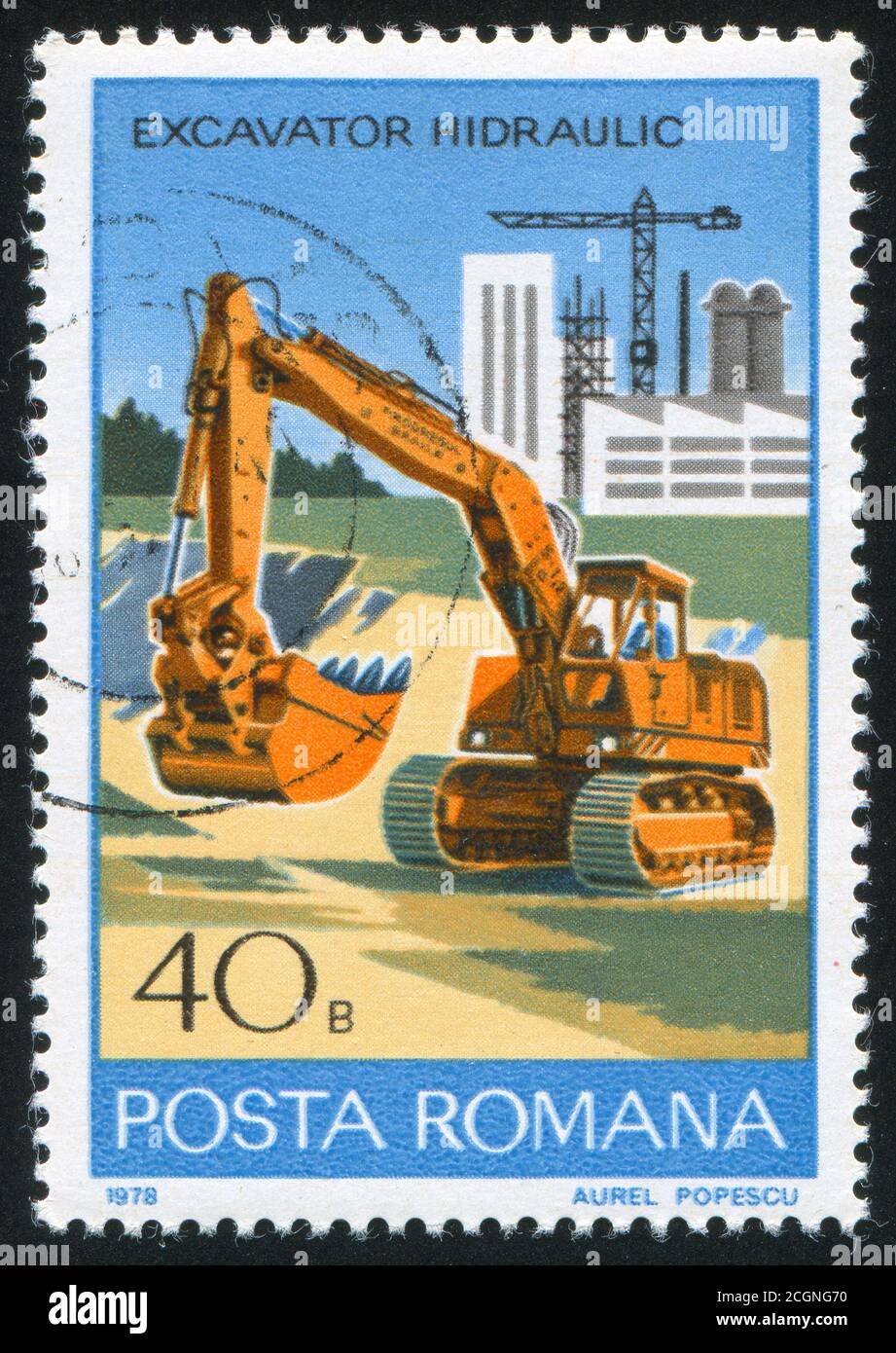 ROMANIA - CIRCA 1978: stamp printed by Romania, shows Hydraulic ...