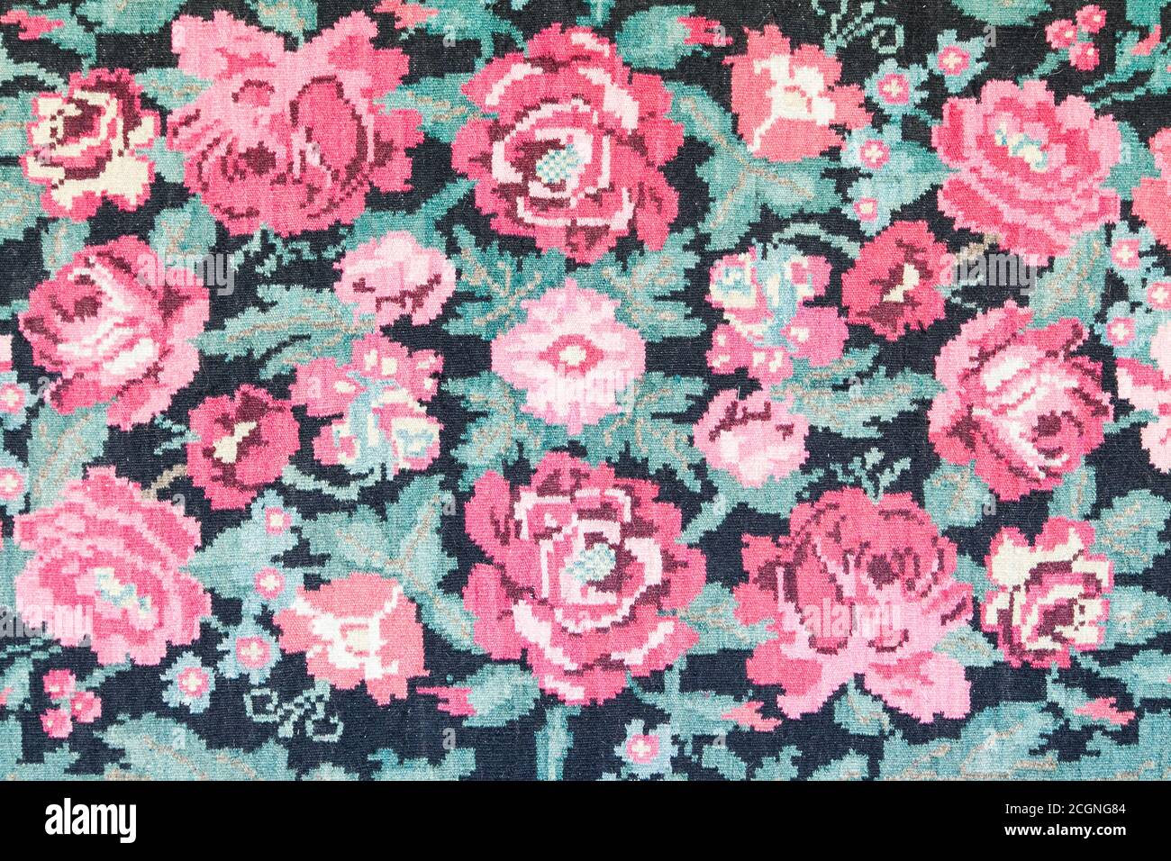 retro tapestry fabric pattern with flower patterns Stock Photo - Alamy