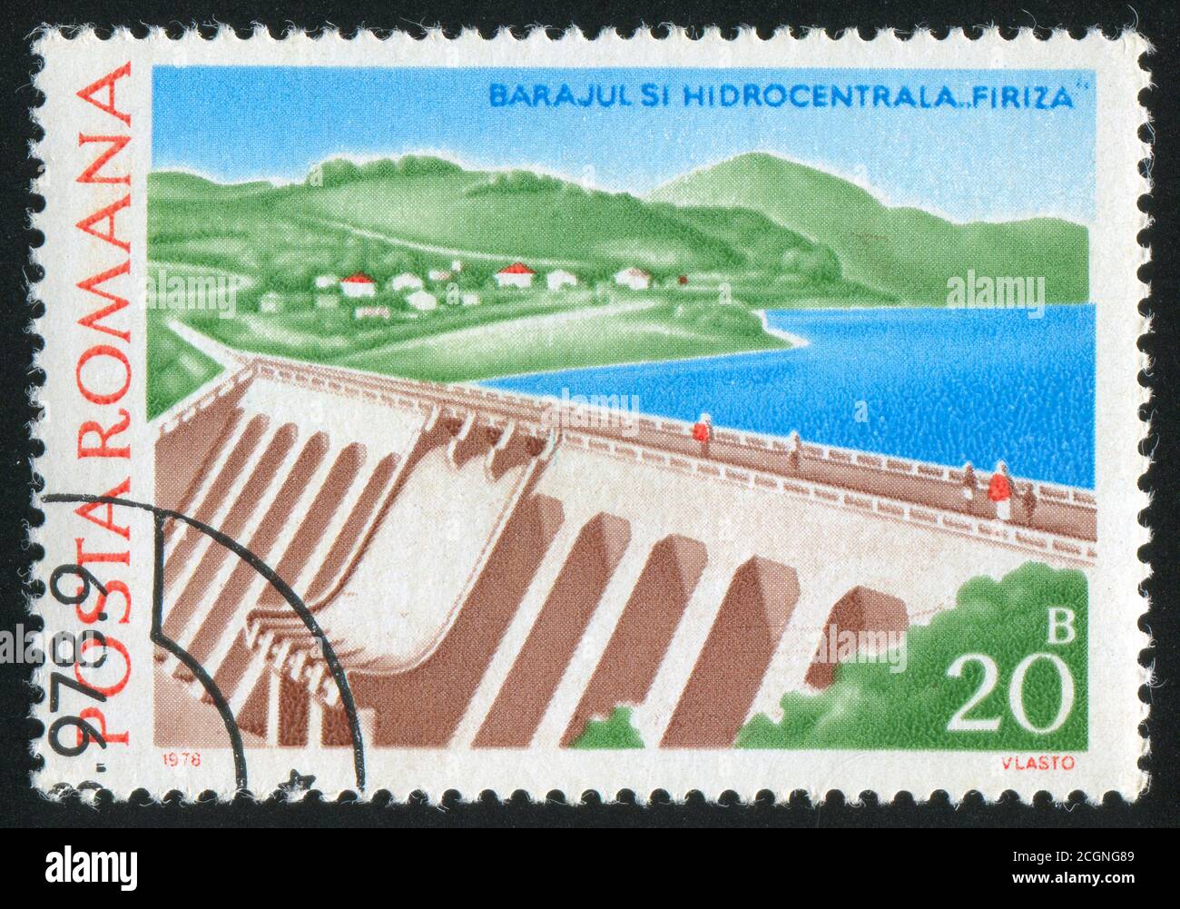ROMANIA - CIRCA 1978: stamp printed by Romania, shows dam, circa 1978 ...
