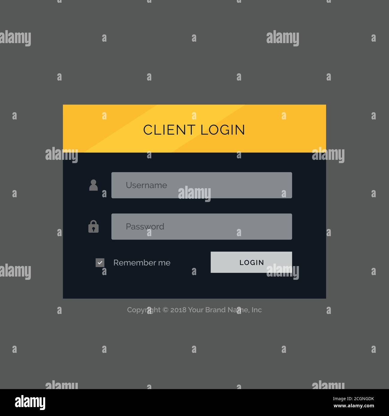 Dark Login Ui Design Template High Resolution Stock Photography and ...
