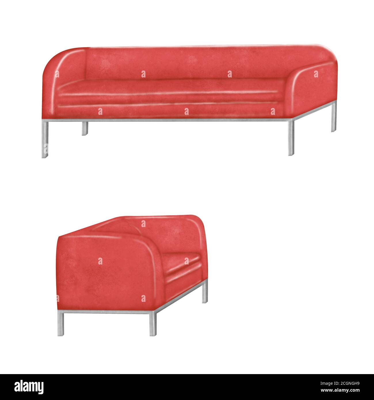 daybed and armchair. Furniture for the interior. Drawing in a ...