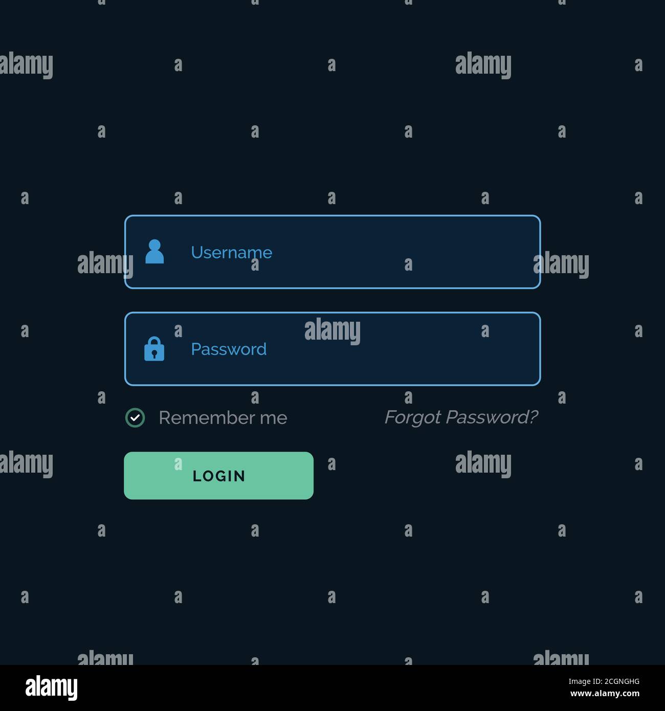 Dark Login Ui Design Template High Resolution Stock Photography and ...