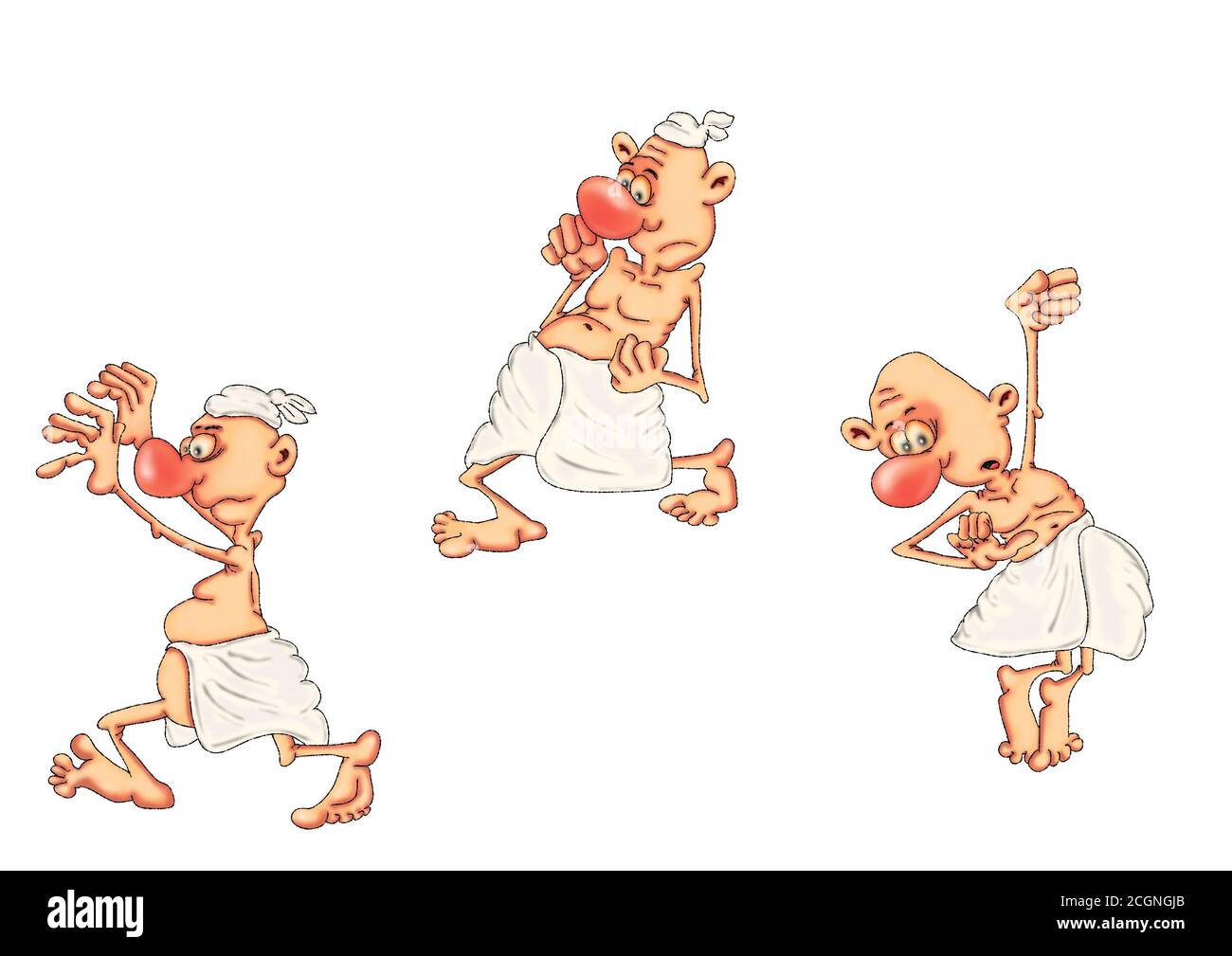 Ancient Egyptian workers during a work process. Caricature illustration ...