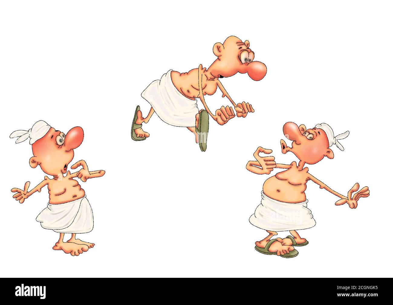 Ancient Egyptian workers in different poses. Caricature illustration on ...