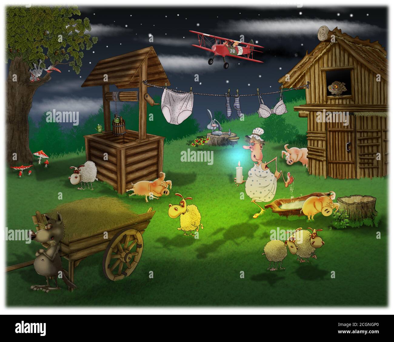 Fairy tale grandma cartoon illustration Cut Out Stock Images & Pictures ...