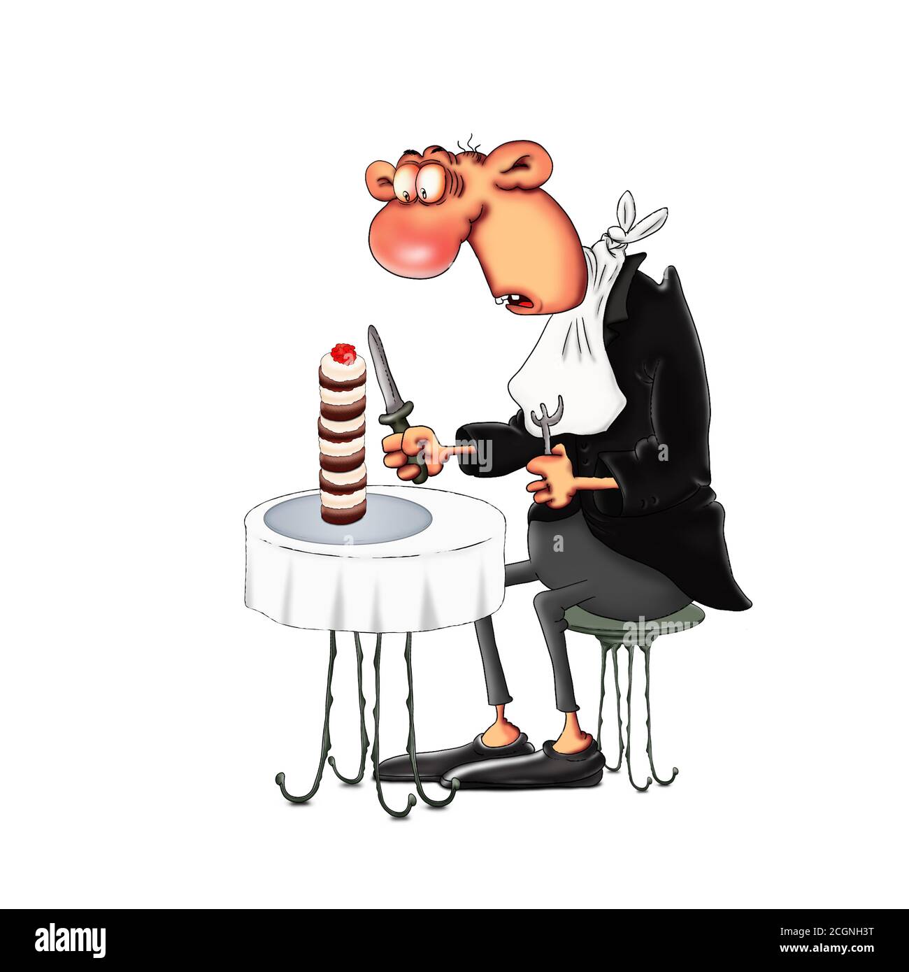 Food man table not happy Cut Out Stock Images & Pictures - Alamy