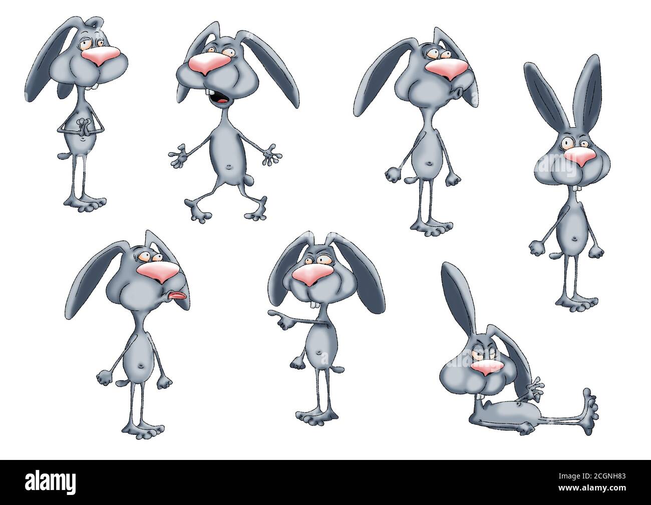 funny bunny in various poses and emotions Stock Photo - Alamy