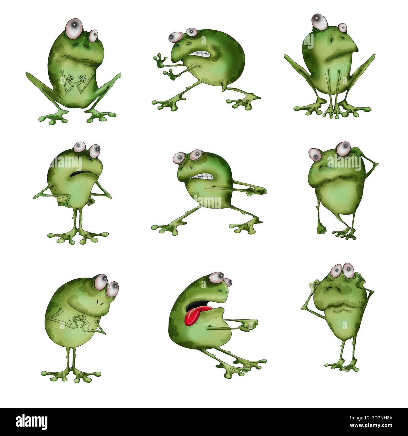 funny frog in various poses and emotions Stock Photo - Alamy