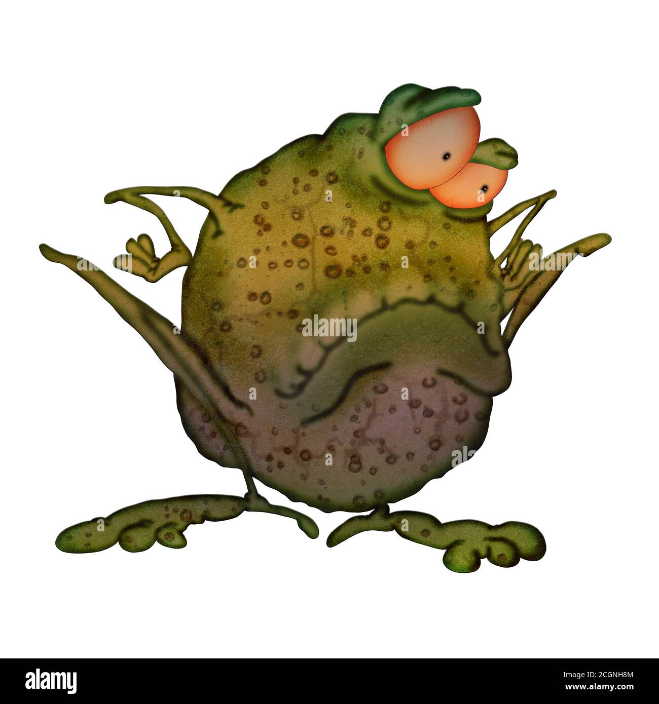 big fat toad. illustration on a white background Stock Photo - Alamy