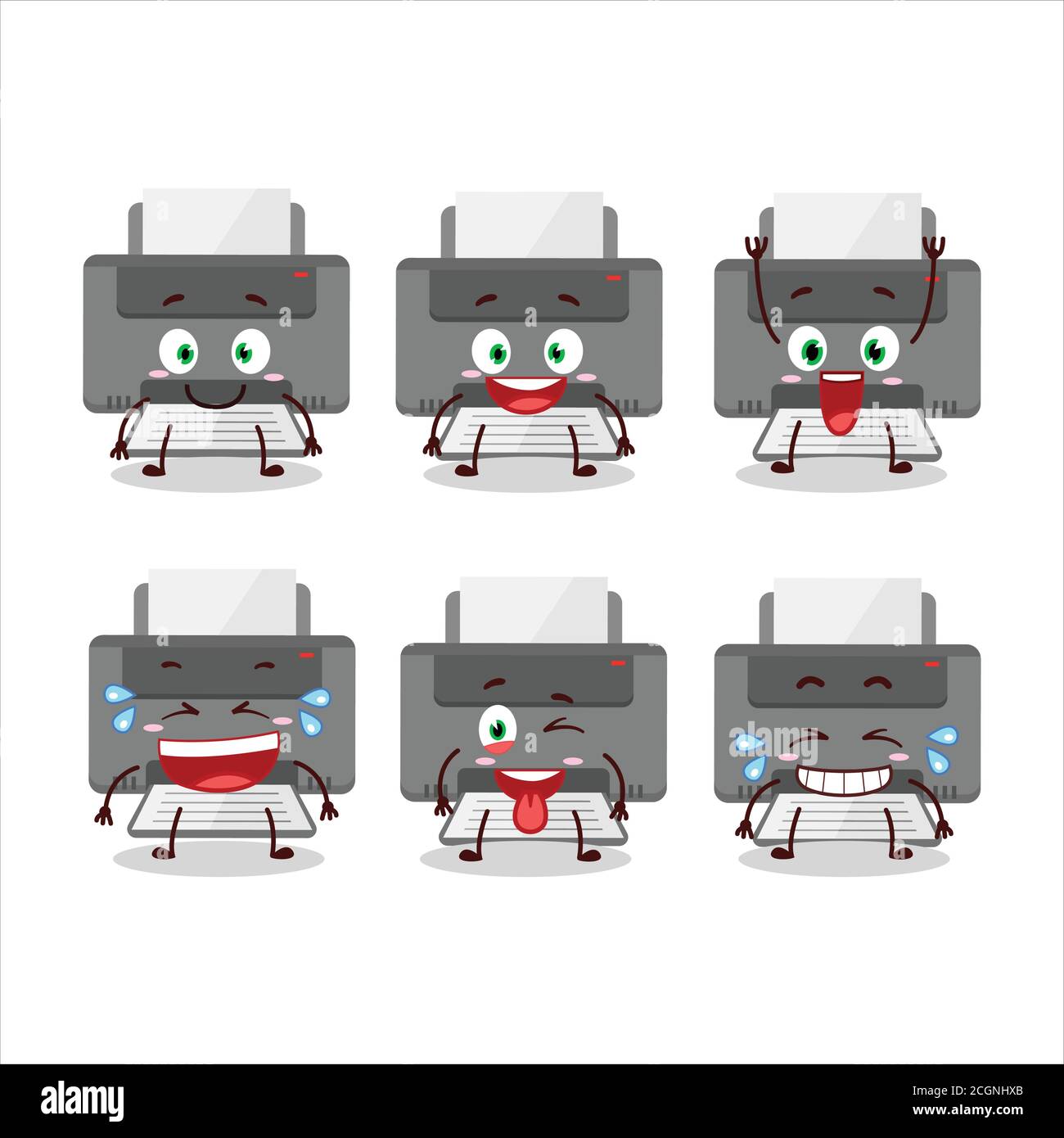 Cartoon character of printer with smile expression Stock Vector Image ...