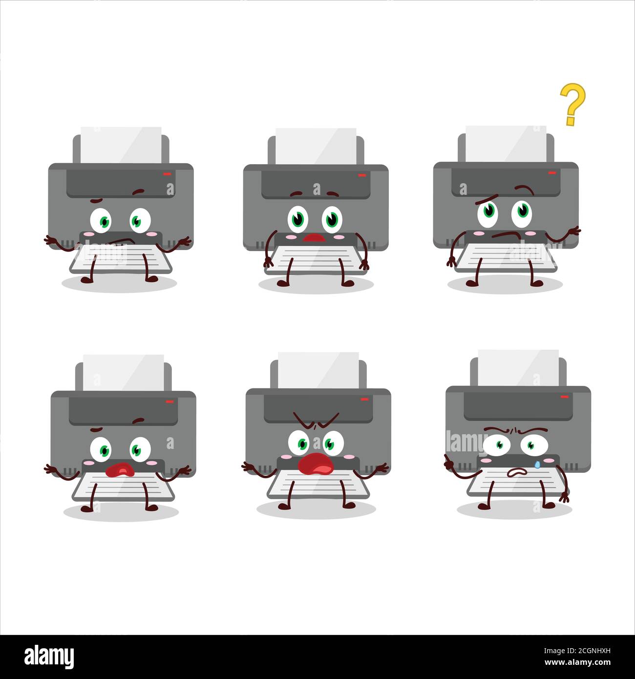Cartoon character of printer with what expression Stock Vector Image ...
