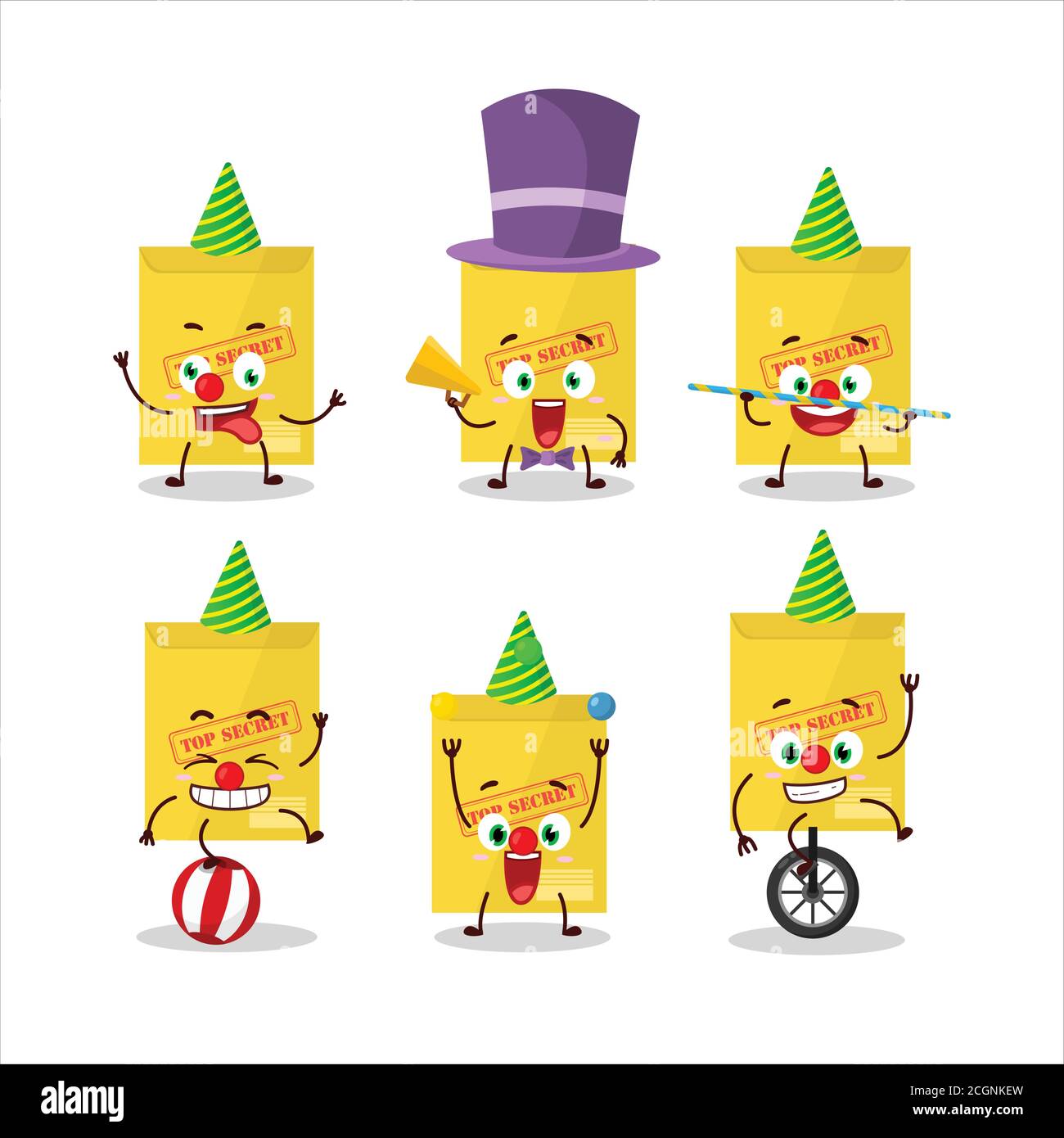 Cartoon character of secret document with various circus shows Stock ...